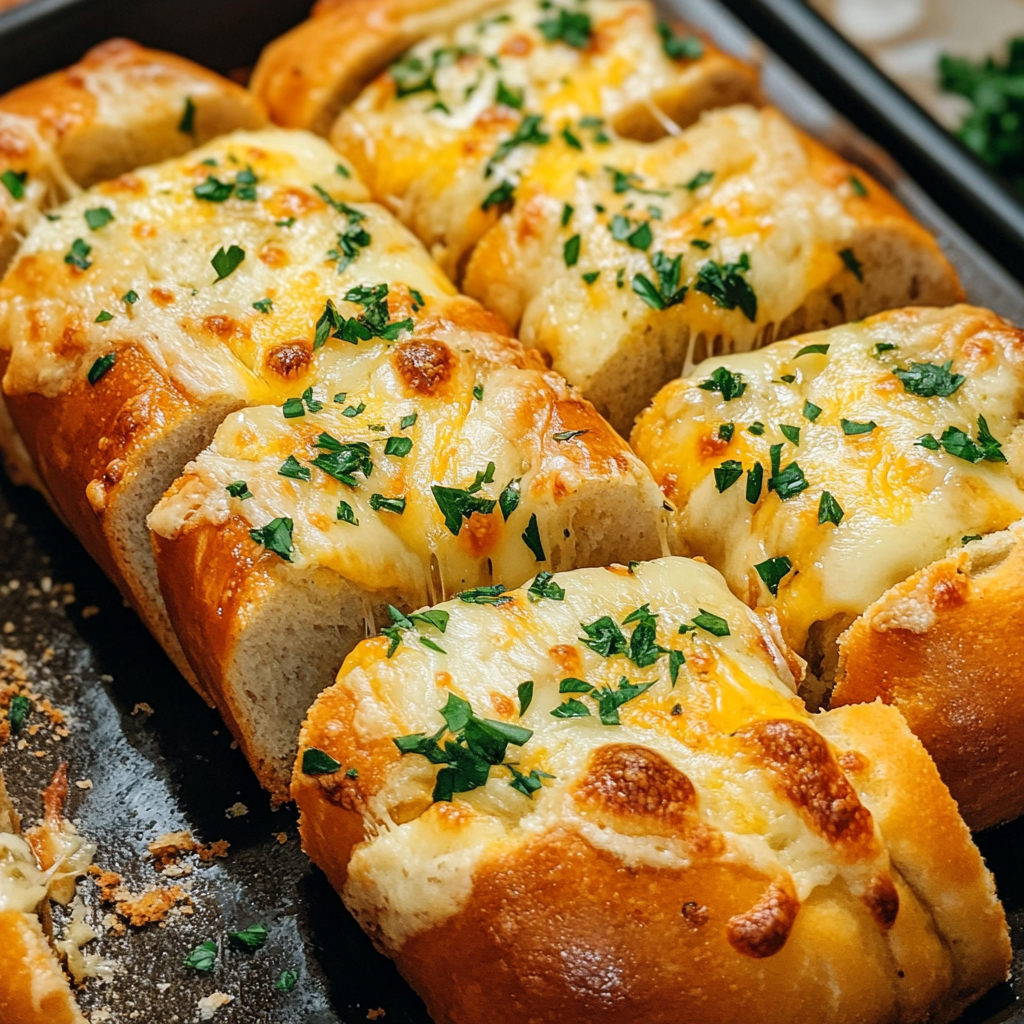 Easy Cheesy Garlic Bread – Delight Yummy