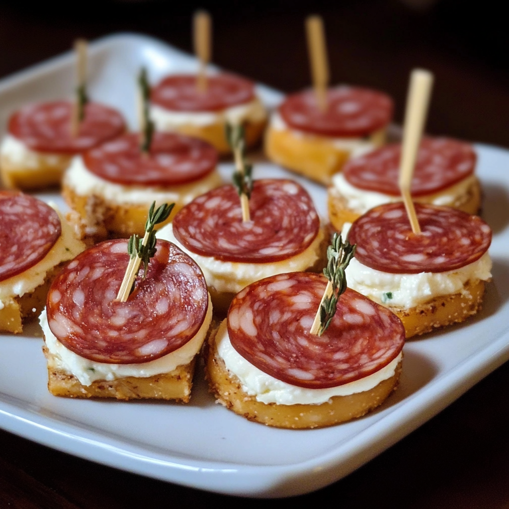 Quick Salami & Cream Cheese Bites – Delight Yummy