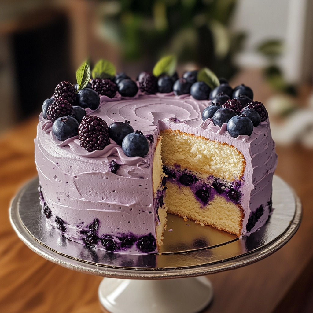 Blueberry Chiffon Cake – Delight Yummy