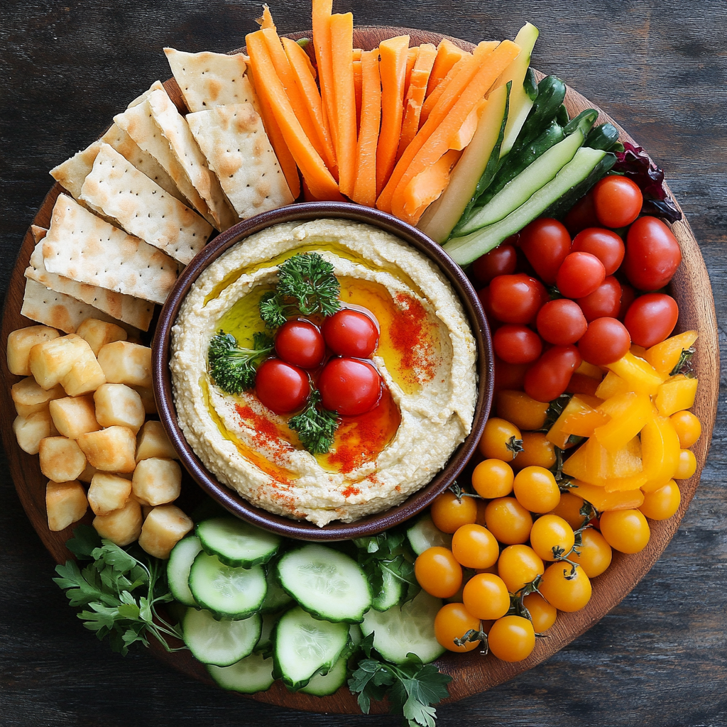 Hummus and Veggie Platter – Delight Yummy